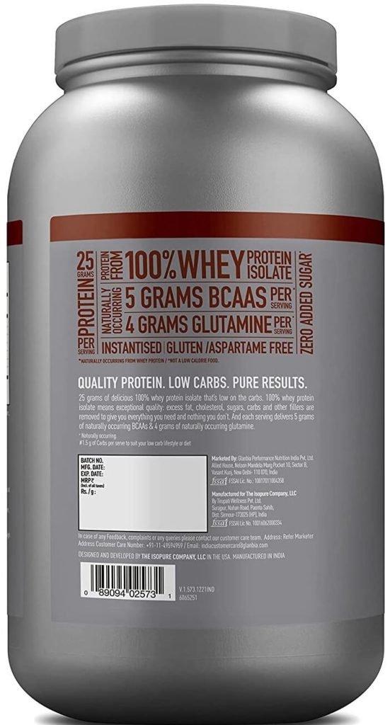 Isopure Low Carb 100% Whey Protein Isolate -2.2 Lbs ( 1 kg ) - Fa ...